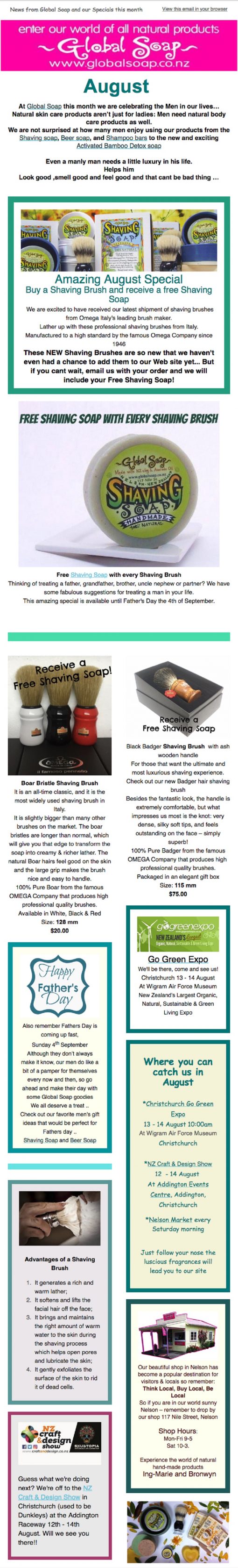 August 2016 Newsletter - Global Soap